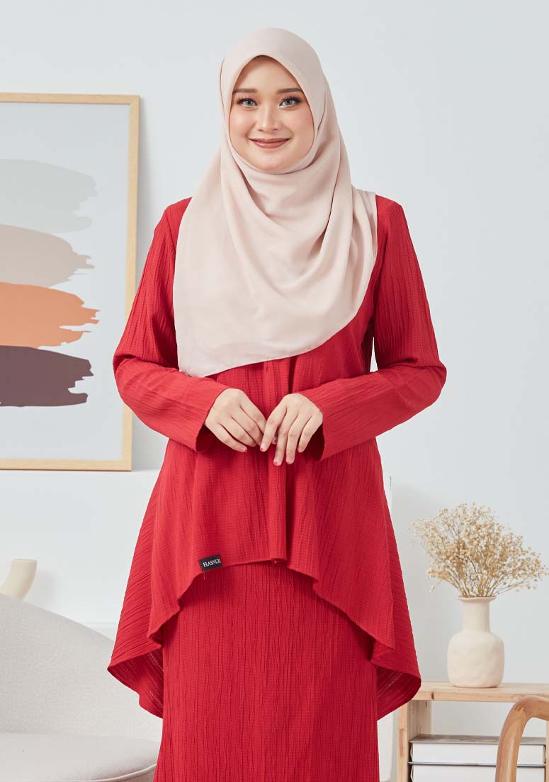 Kurung Mawara - Red | Baju Kurung | Modest Fashion Online Shopping ...